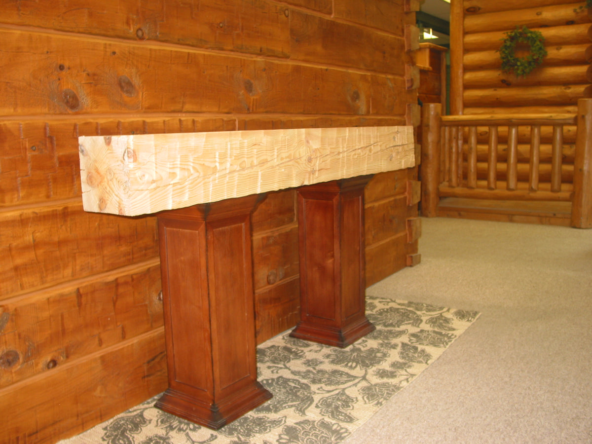 Heavy Timber Fireplace Mantel - Hewn Face – ShopLogCabin